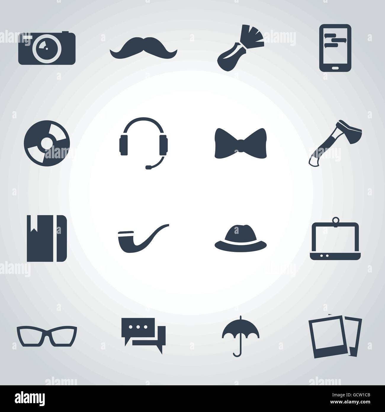 Vector black hipster icon set Stock Vector Image & Art - Alamy