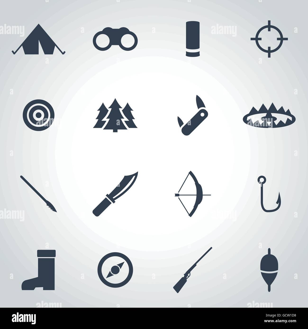 Vector black hunting icon set Stock Vector Image & Art - Alamy