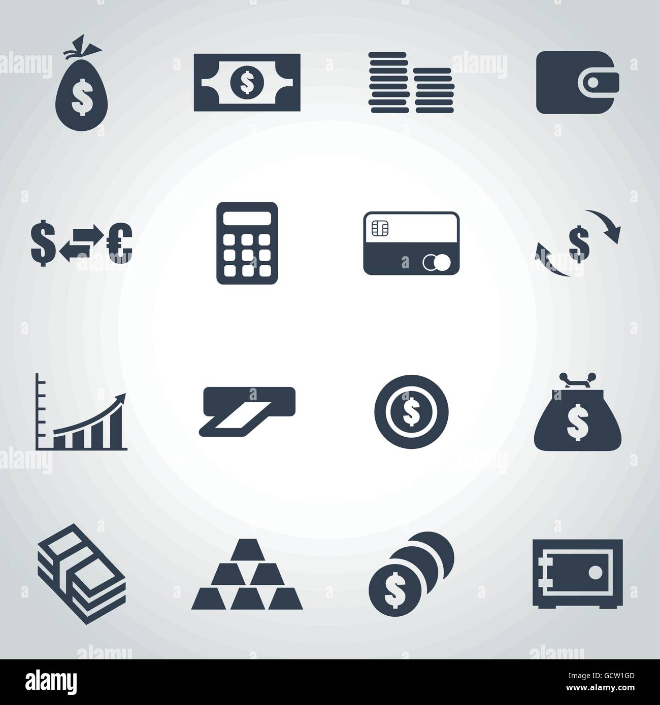 Vector black money icon set Stock Vector Image & Art - Alamy