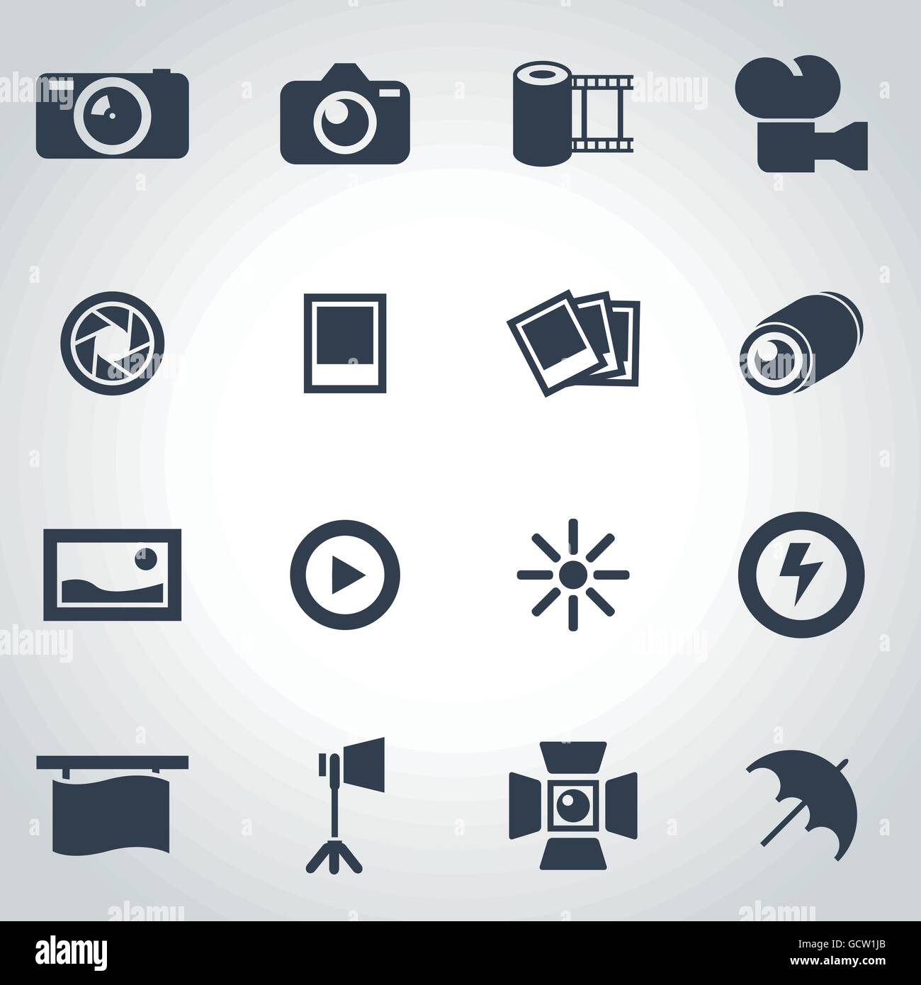 Vector black photo icon set Stock Vector Image & Art - Alamy