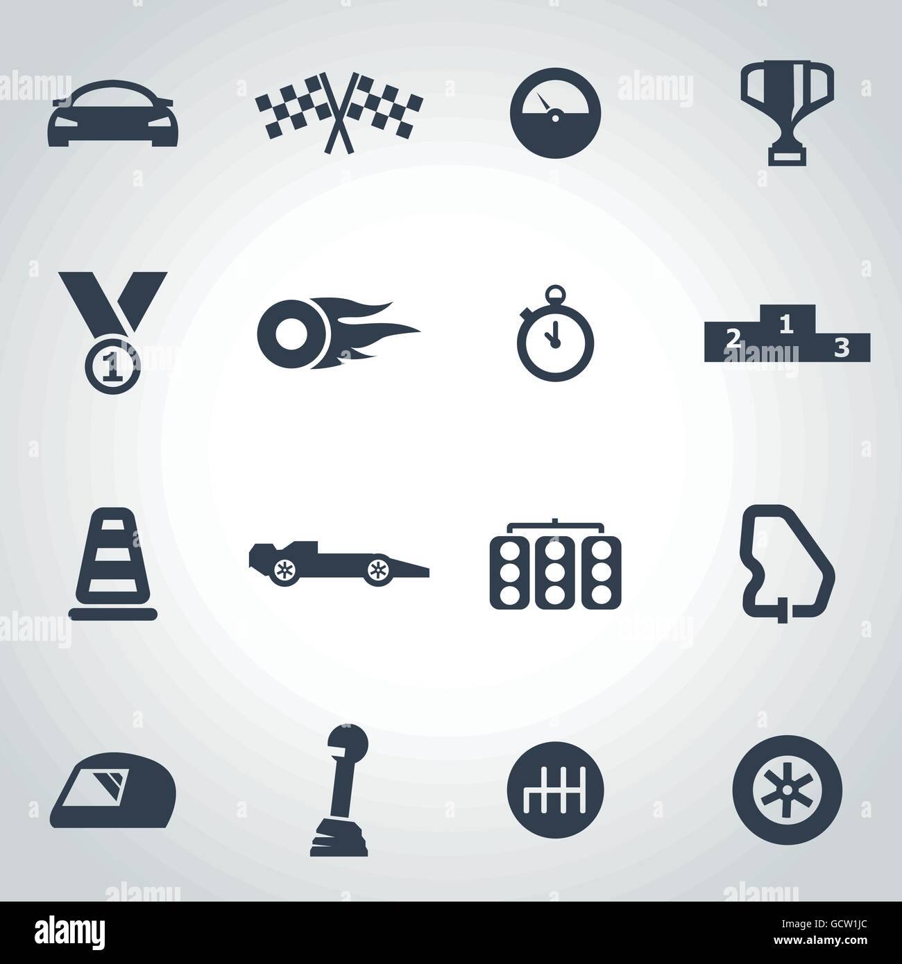 Vector black racing icon set Stock Vector Image & Art - Alamy