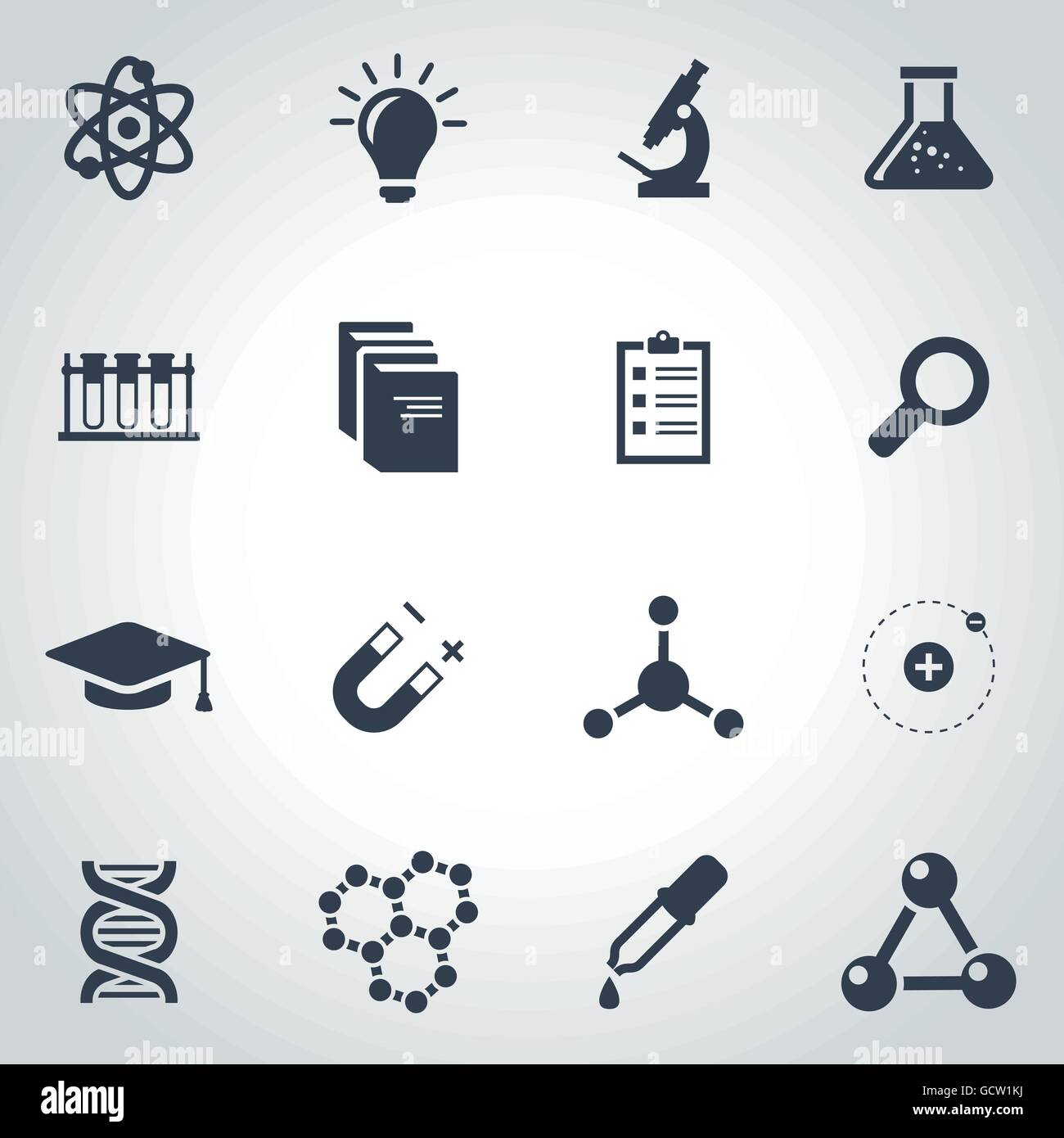 Vector black science icon set Stock Vector Image & Art - Alamy