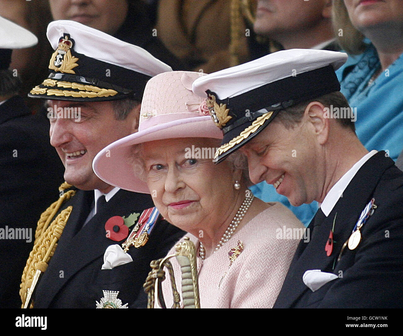 Queen Elizabeth II with Admiral Sir Trevor Soar (top left), Commander ...