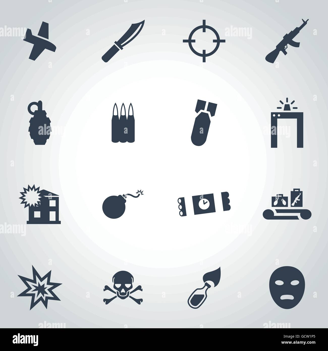 Vector black terrorism icon set Stock Vector Image & Art - Alamy