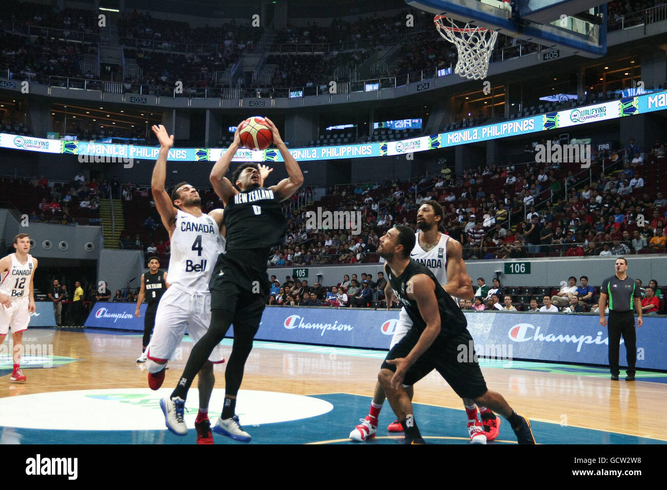 New Zealand and Canada played at the Mall of Asia Arena in Pasay City ...