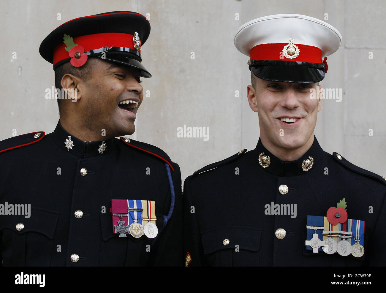 Lance Corporal Johnson Beharry, (left), a Victoria Cross medal holder ...