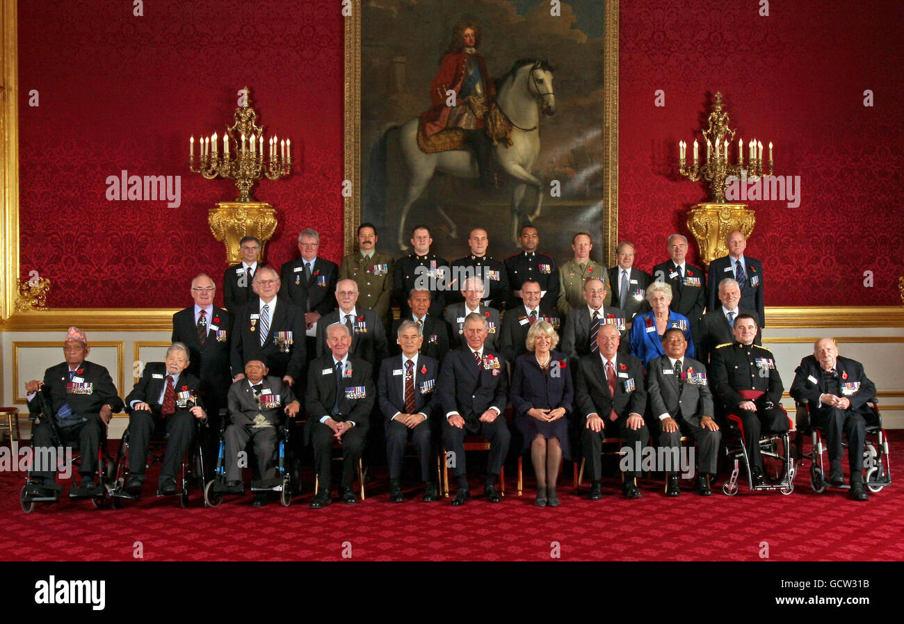 The Prince of Wales and the Duchess of Cornwall (front row, centre ...