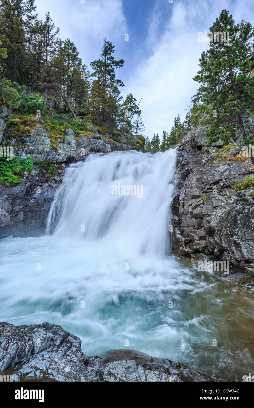 waterfall on sweet grass creek in the crazy mountains near melville ...