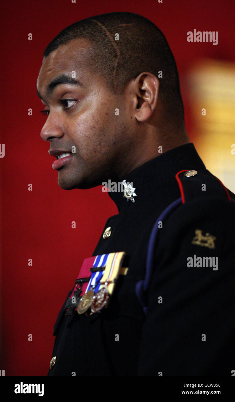Lance Corporal Johnson Beharry during a reception at Clarence House in ...