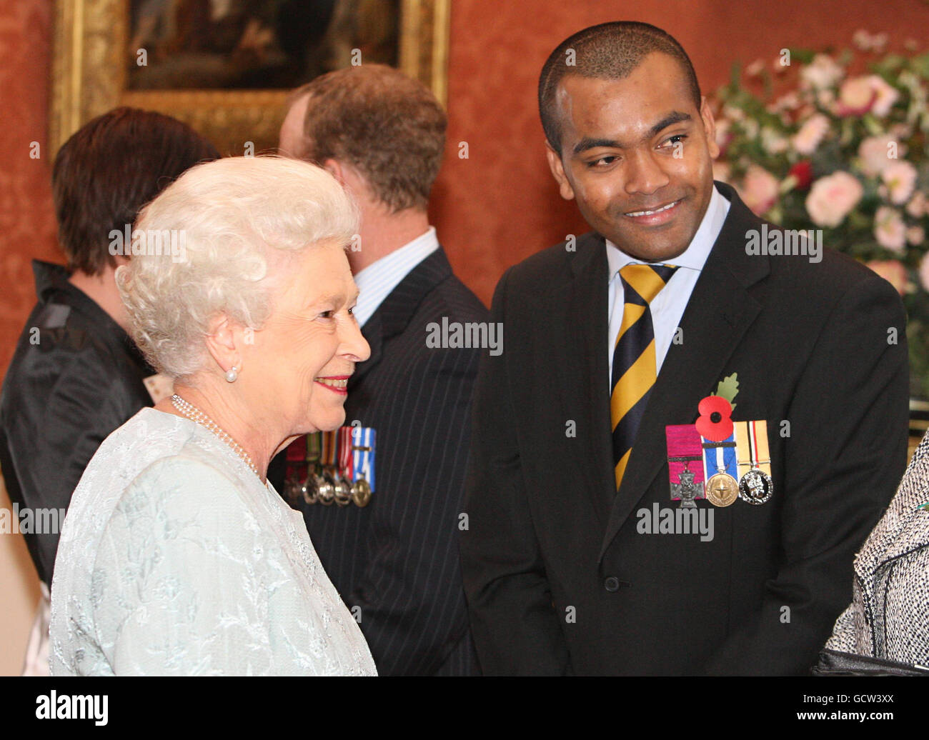 Queen Elizabeth II meets Lance Corporal Johnson Beharry, holder of The ...