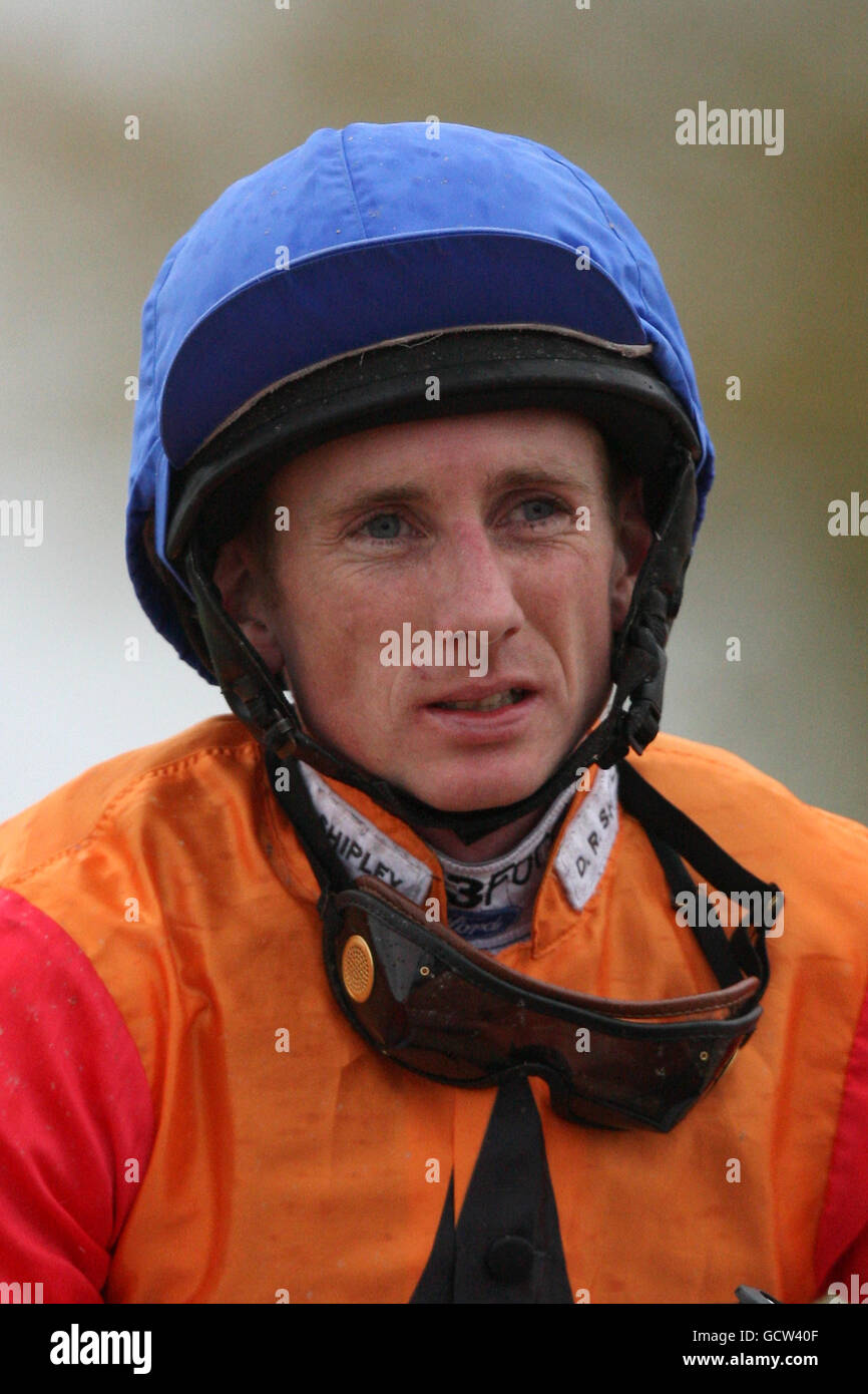 Horse Racing - Southwell Racecourse. Paul Hanagan, jockey Stock Photo ...