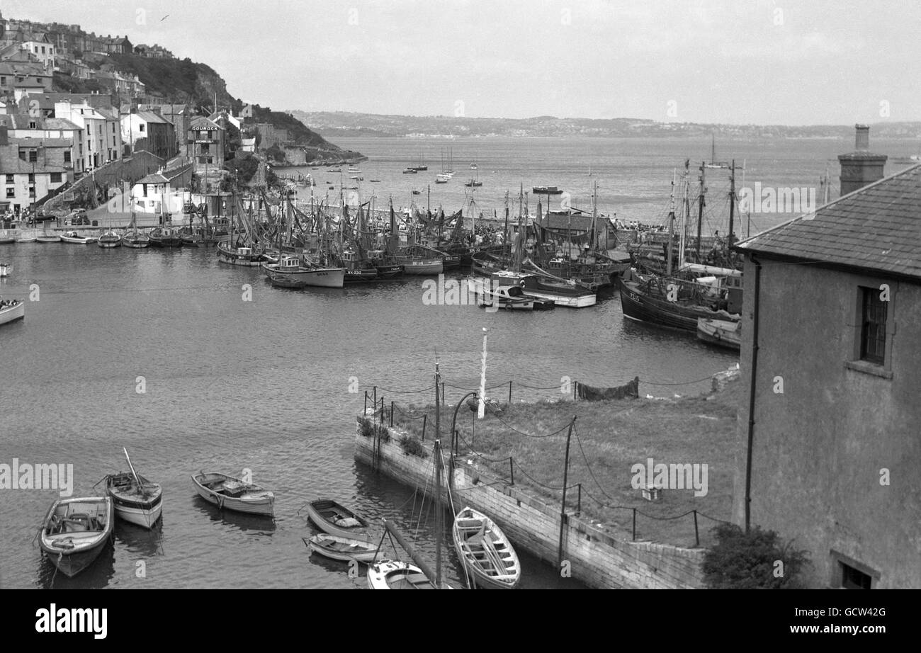 Brixham Harbour Black and White Stock Photos & Images - Alamy