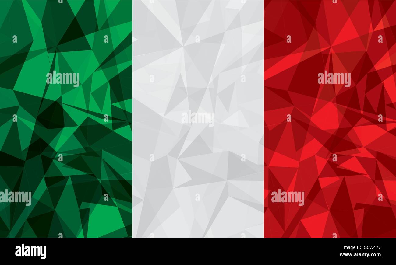 polygonal flag icon. Italy culture design. Vector graphic Stock Vector ...