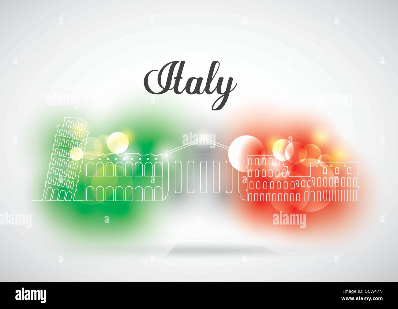 flag and famous place icon. Italy culture design. Vector graphic Stock ...