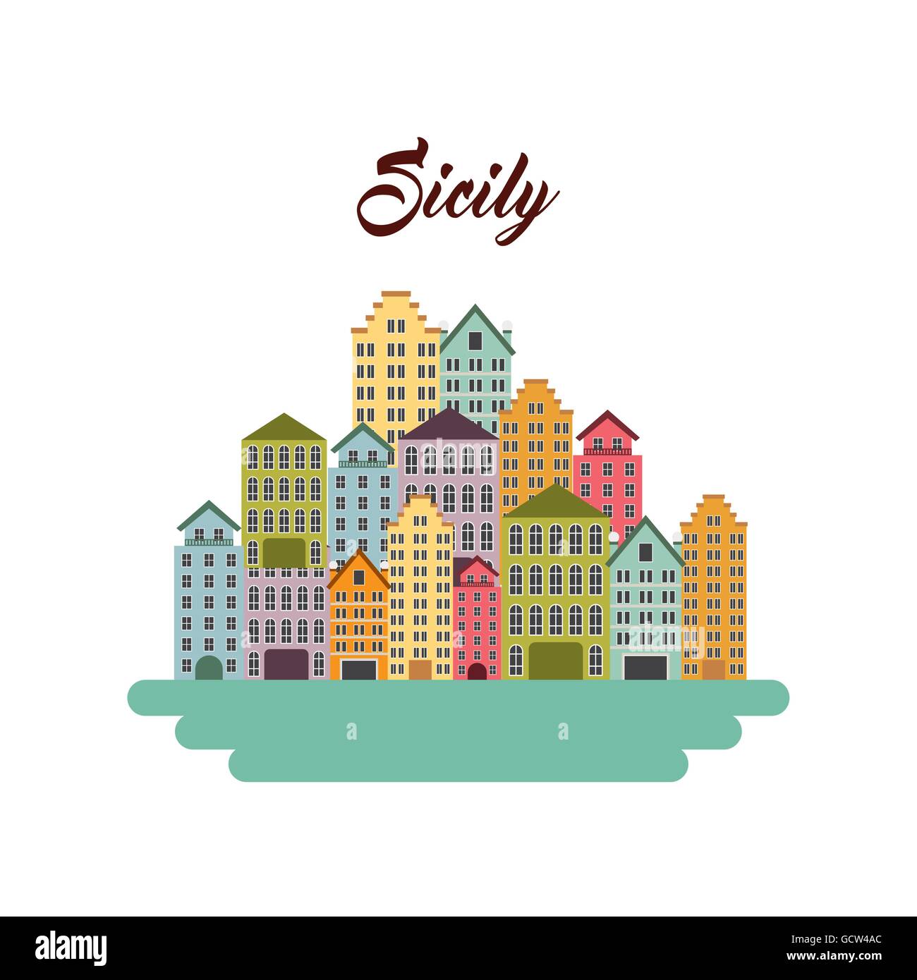 Sicily city icon. Italy culture design. Vector graphic Stock Vector ...
