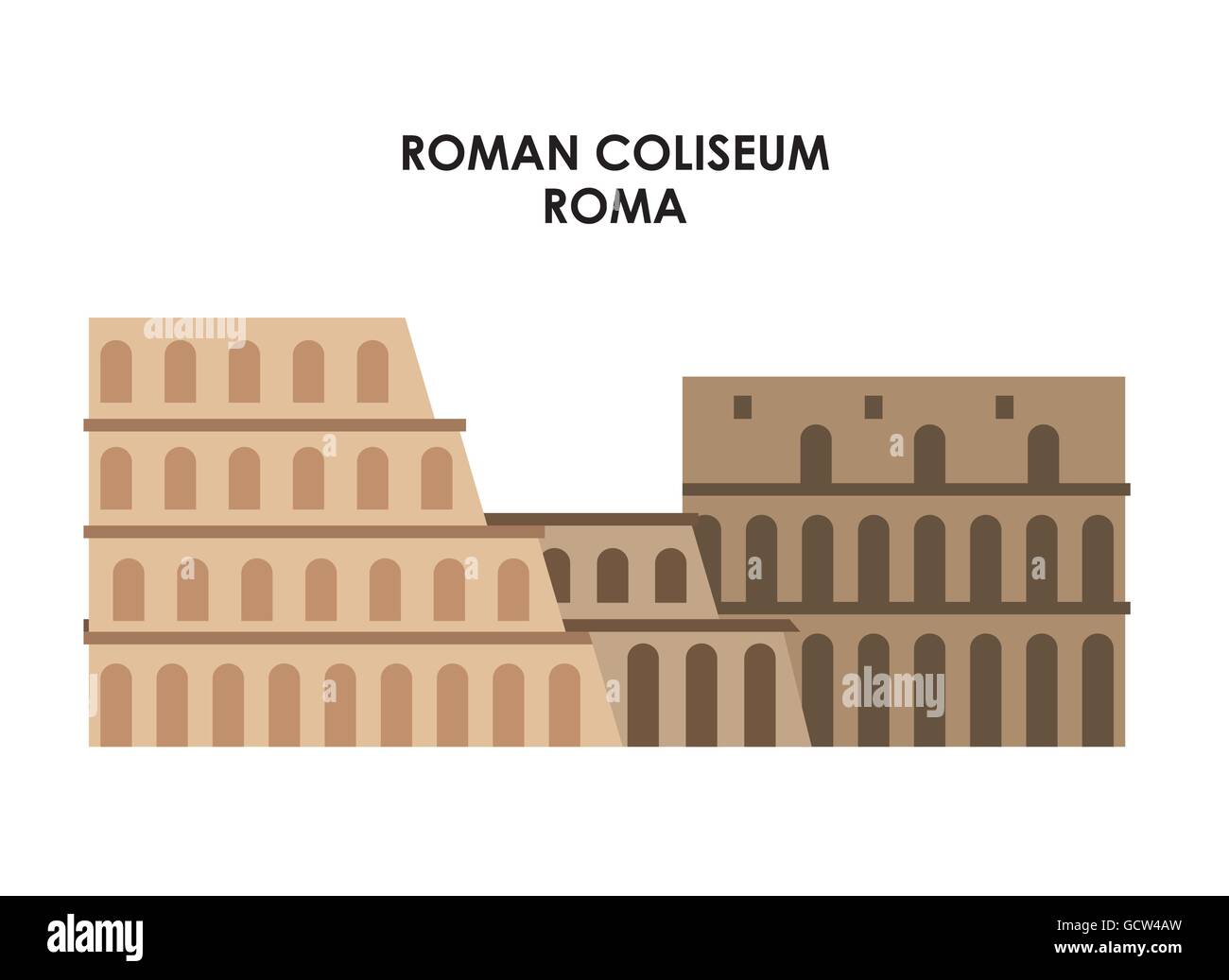 Roman coliseum icon. Italy culture design. Vector graphic Stock Vector ...