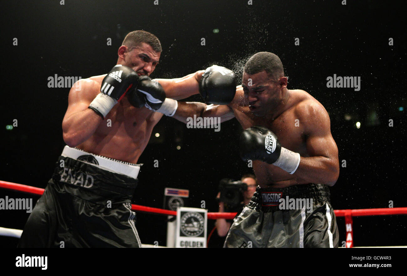 Germany's Enad Licina (left) in action against USA's Felix Cora in ...