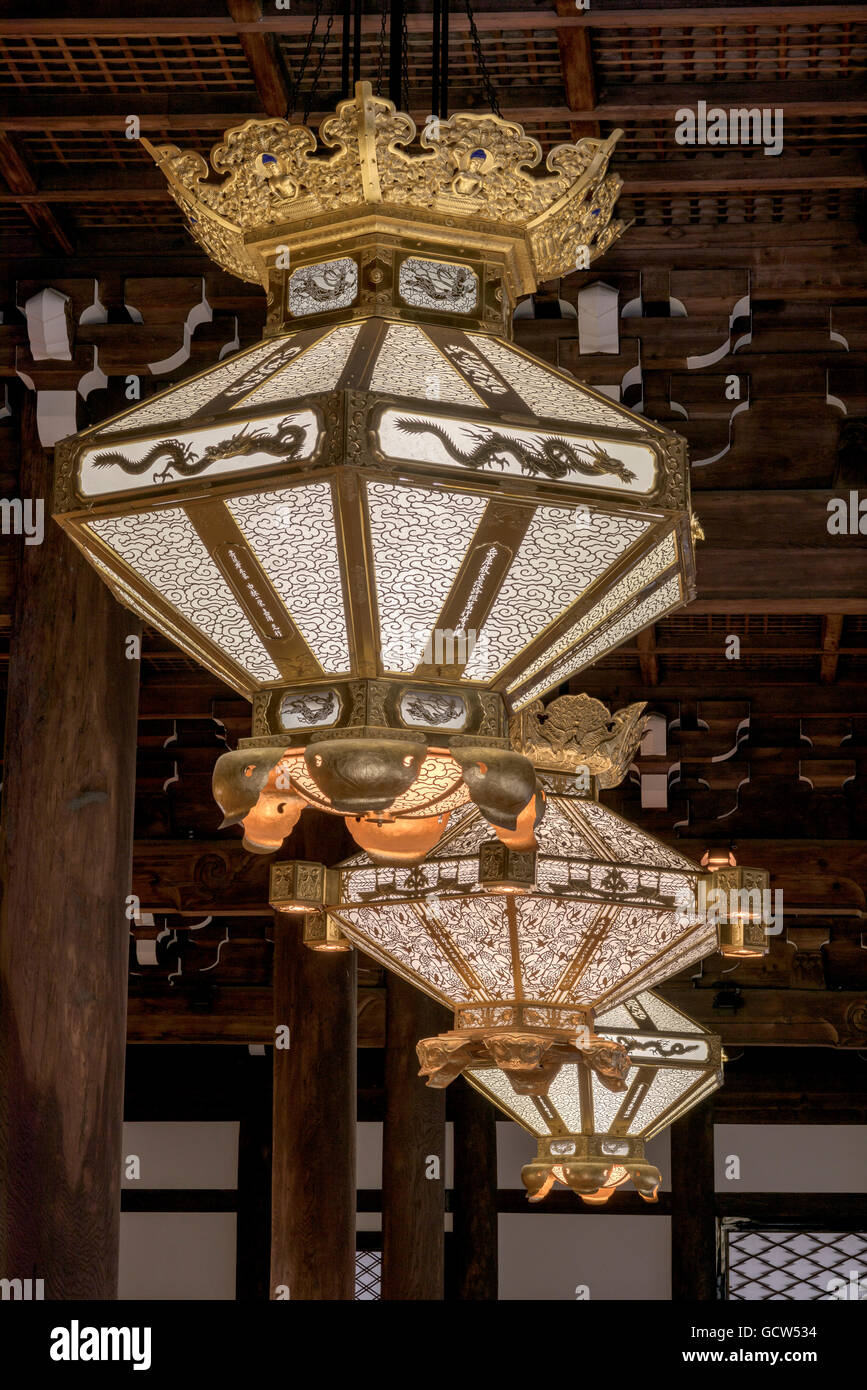 Beautiful lights in a Japan temple Stock Photo - Alamy