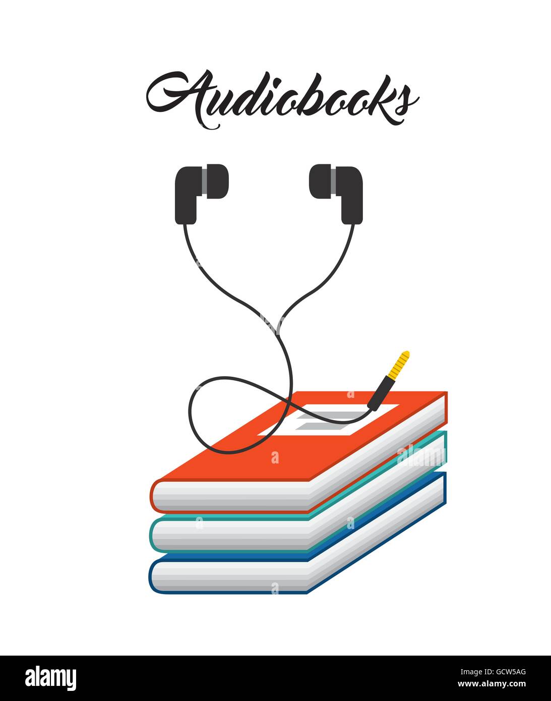 Book and Headphone icon. Audiobooks design. Vector graphic Stock Vector ...