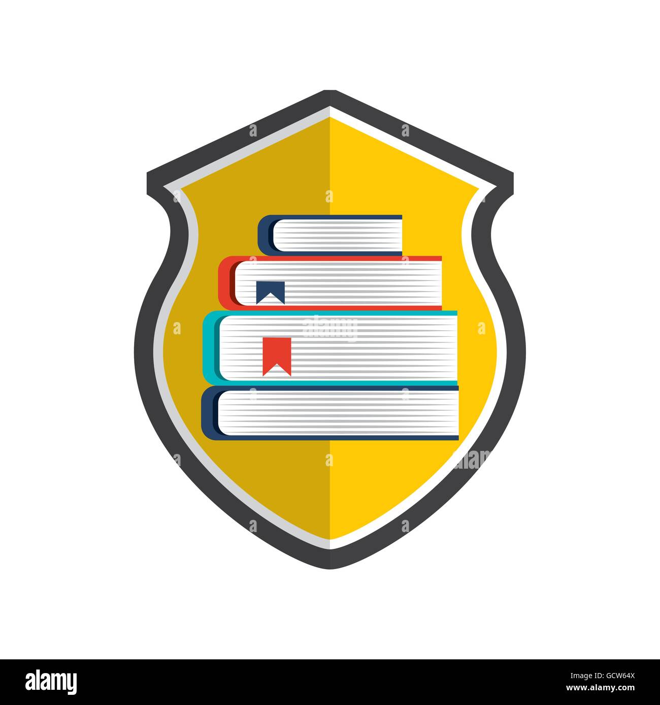 Book and shield icon. Copyright design. Vector graphic Stock Vector ...