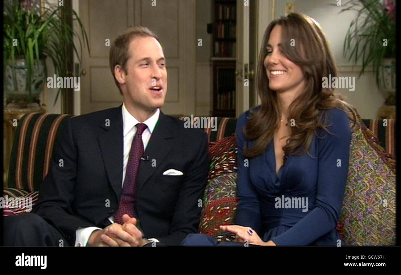 Videograb taken from pooled ITV footage of Prince William and Kate ...