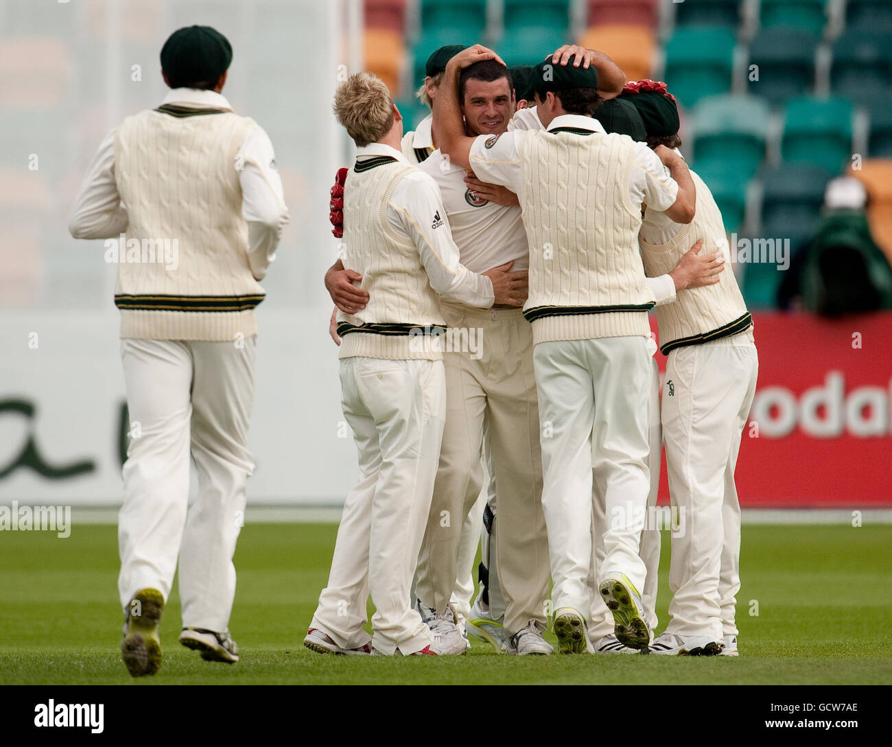 Australia A's Mark Cameron celebrates dismissing England captain Andrew ...