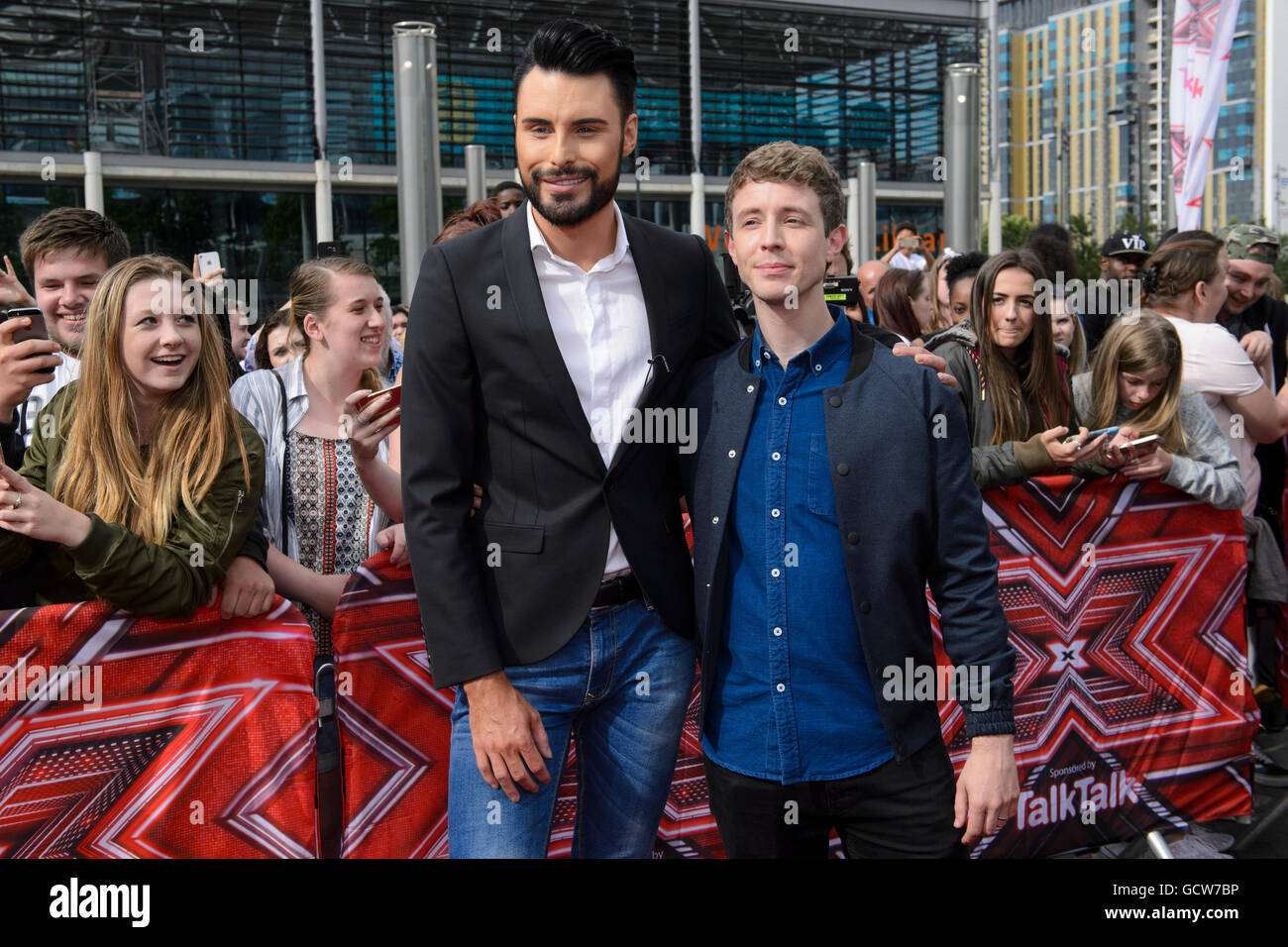 Rylan Clark (left) and Matt Edmondson arrive at Wembley Arena in London ...