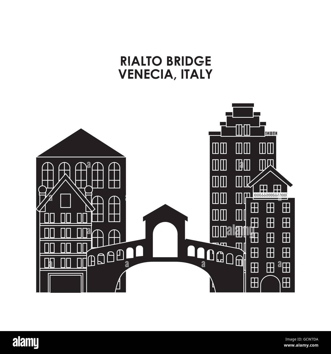 Rialto bridge icon. Italy culture design. Vector graphic Stock Vector ...