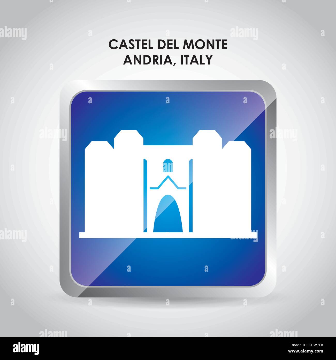 Castel del monte icon. Italy culture design. Vector graphic Stock ...