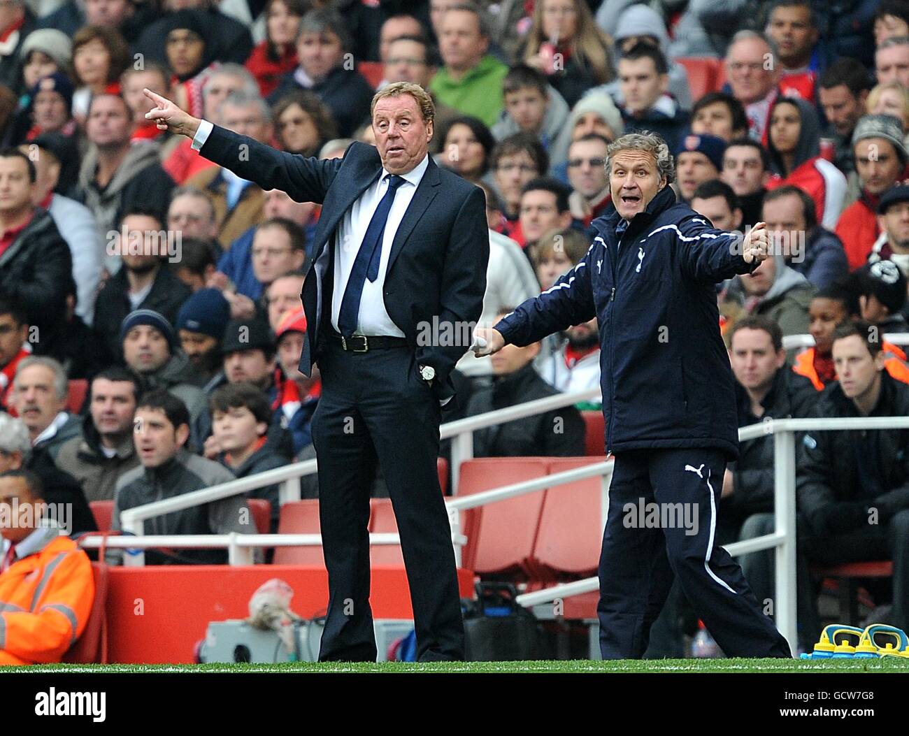 Manager harry redknapp and assistant manager kevin bond hi-res stock ...