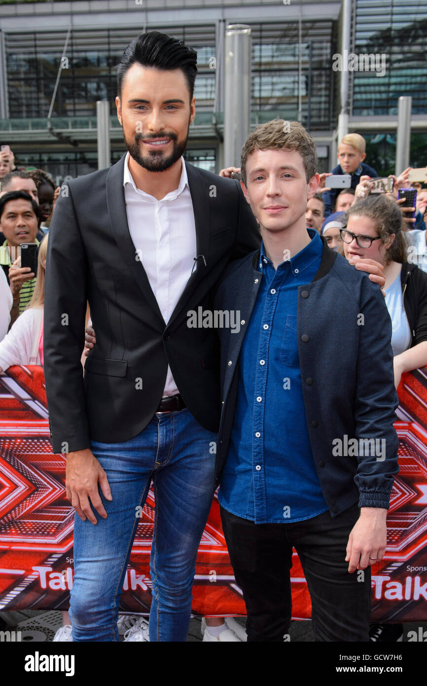 Rylan Clark (left) and Matt Edmondson arrive at Wembley Arena in London ...