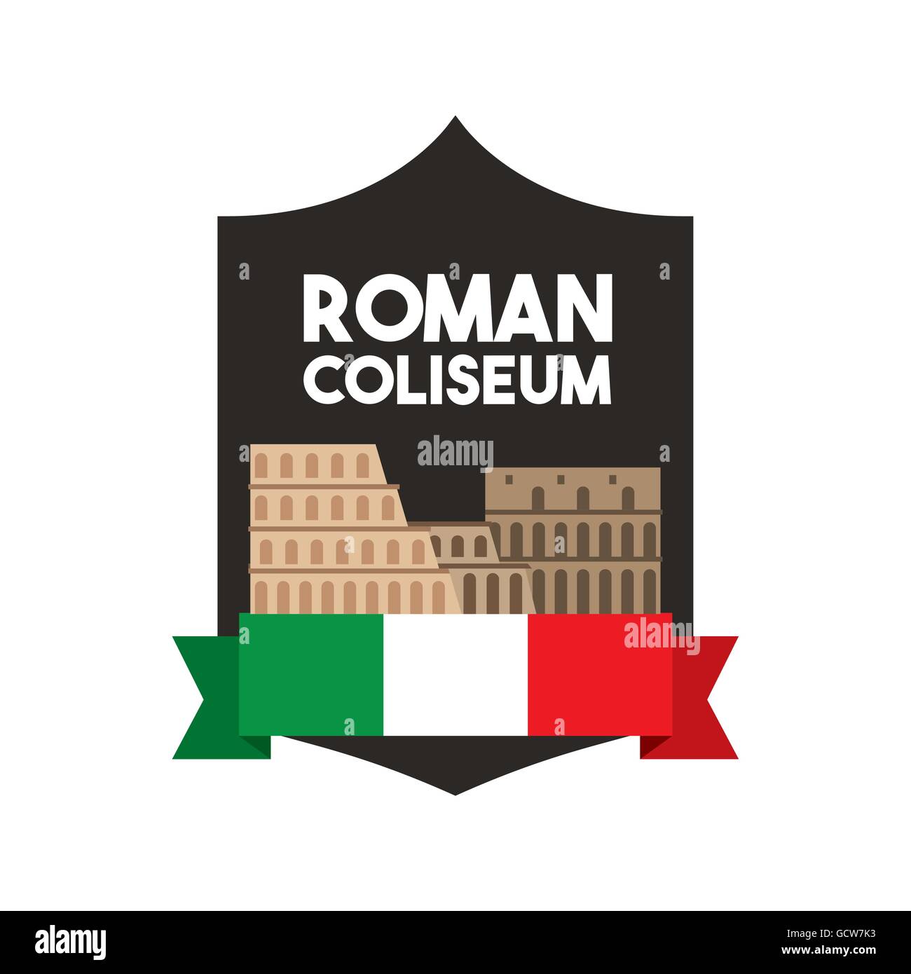 Roman coliseum icon. Italy culture design. Vector graphic Stock Vector ...