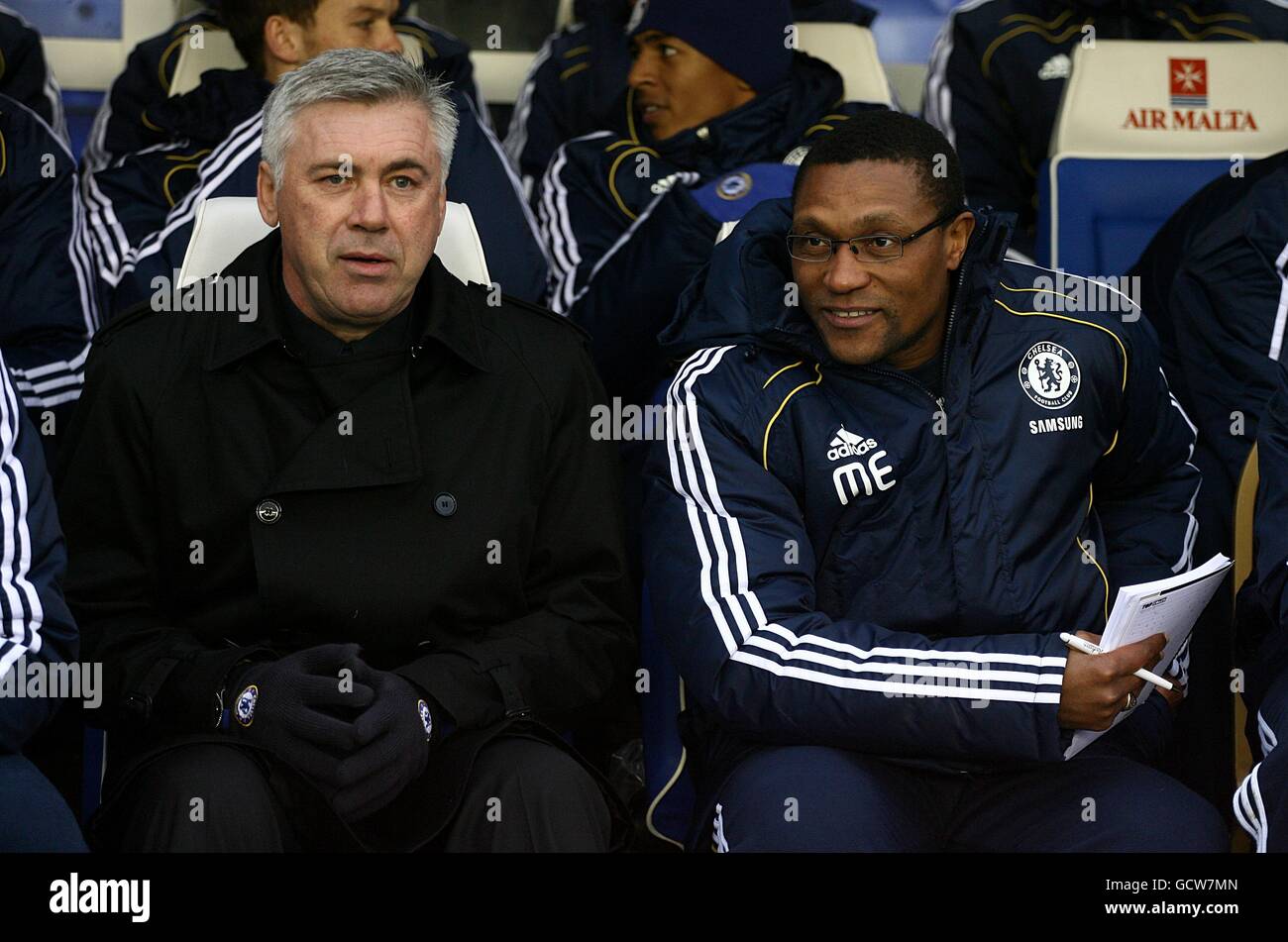 Chelsea manager Carlo Ancelotti (left) with his new assistant manager ...
