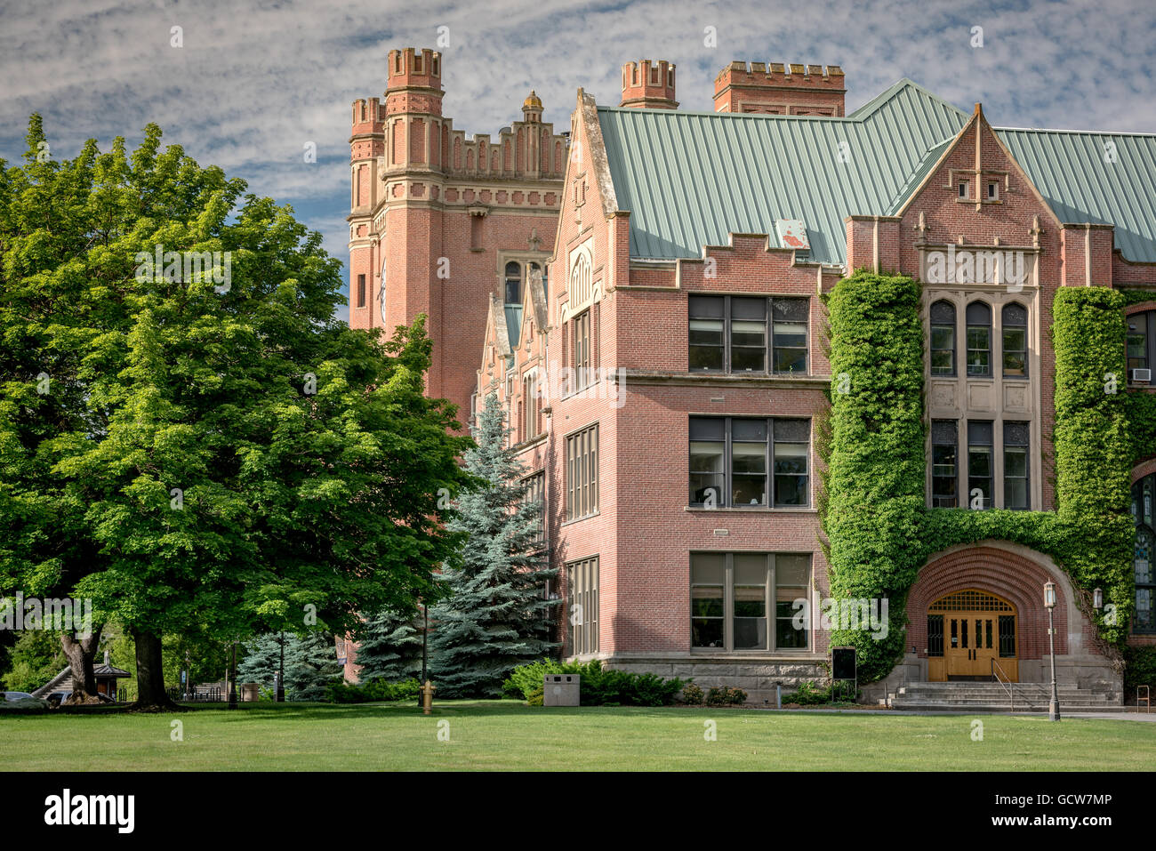 Unique view of the administration building on the university of Idaho ...