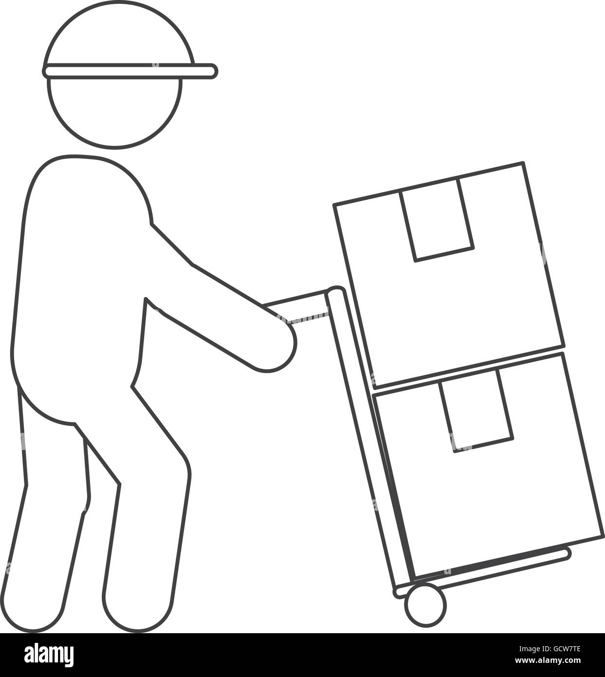 Man working transport box Stock Vector Image & Art - Alamy