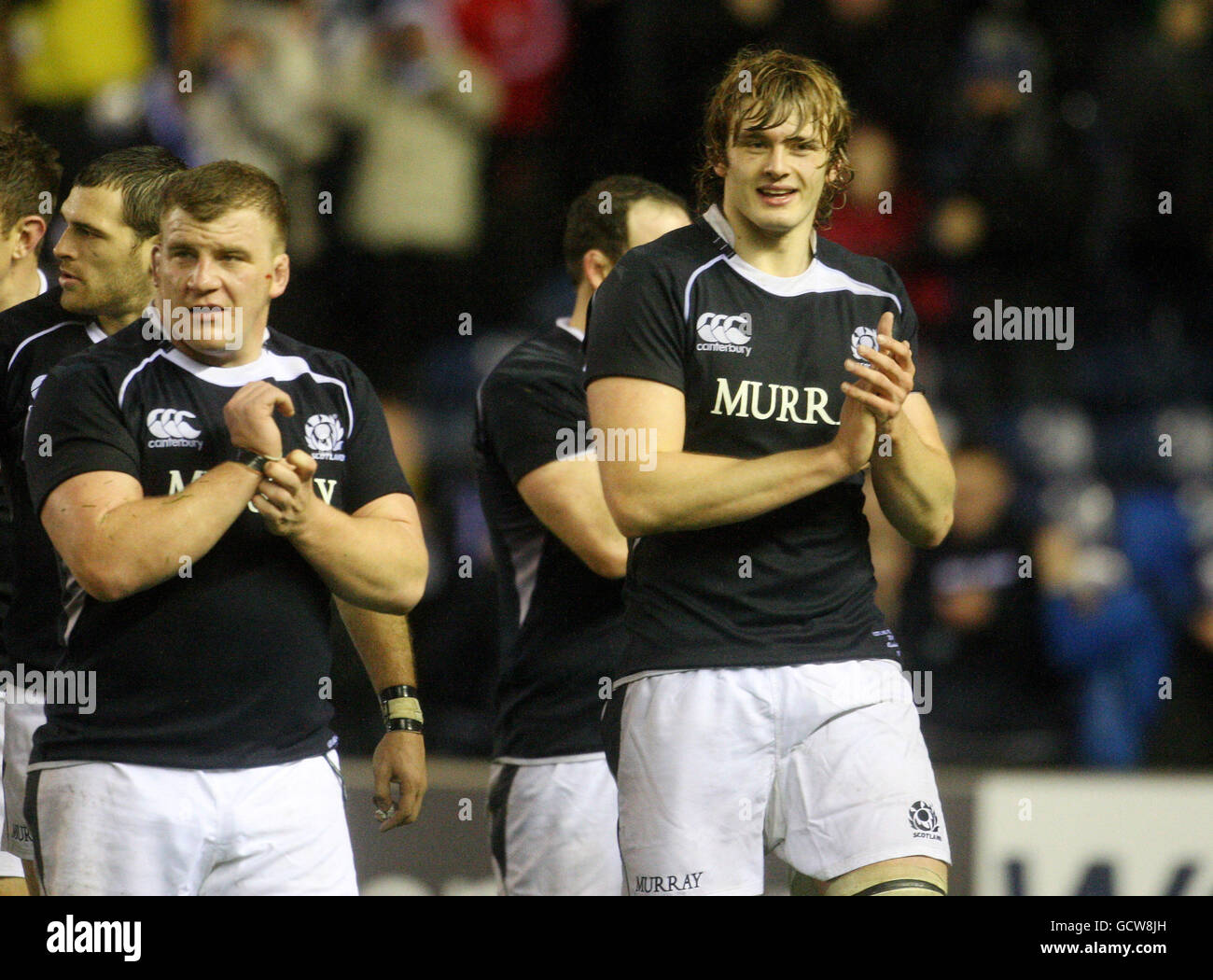 Scotland's Moray Low and Richie Gray celebrates after winning the EMC ...