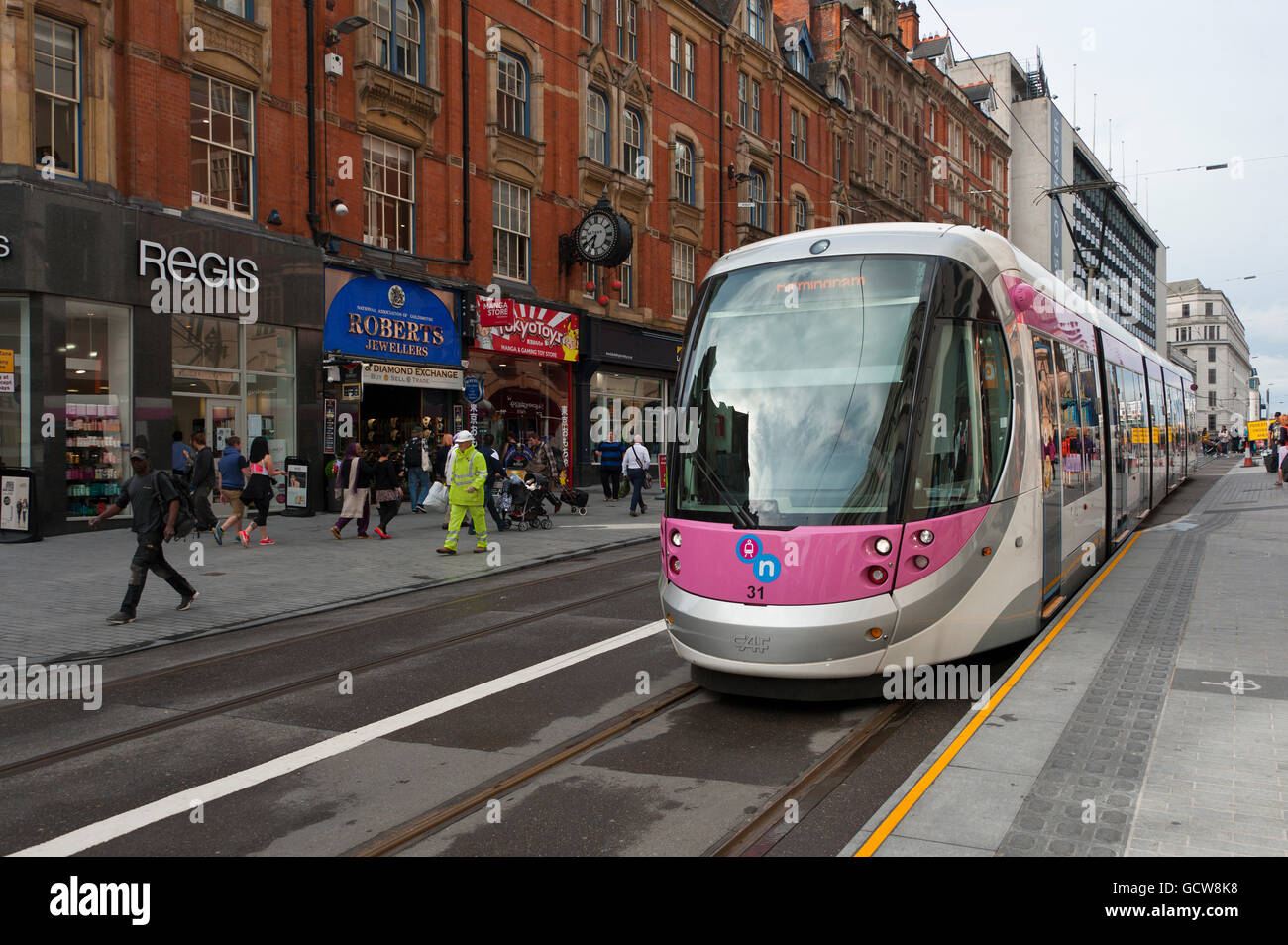 Tram system in Birmingham which runs from Birmingham to Wolverhampton ...
