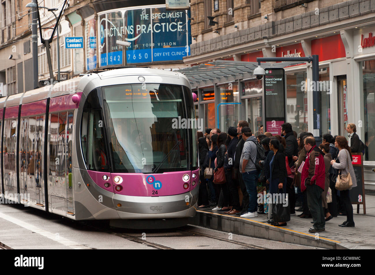 Tram system in Birmingham which runs from Birmingham to Wolverhampton ...