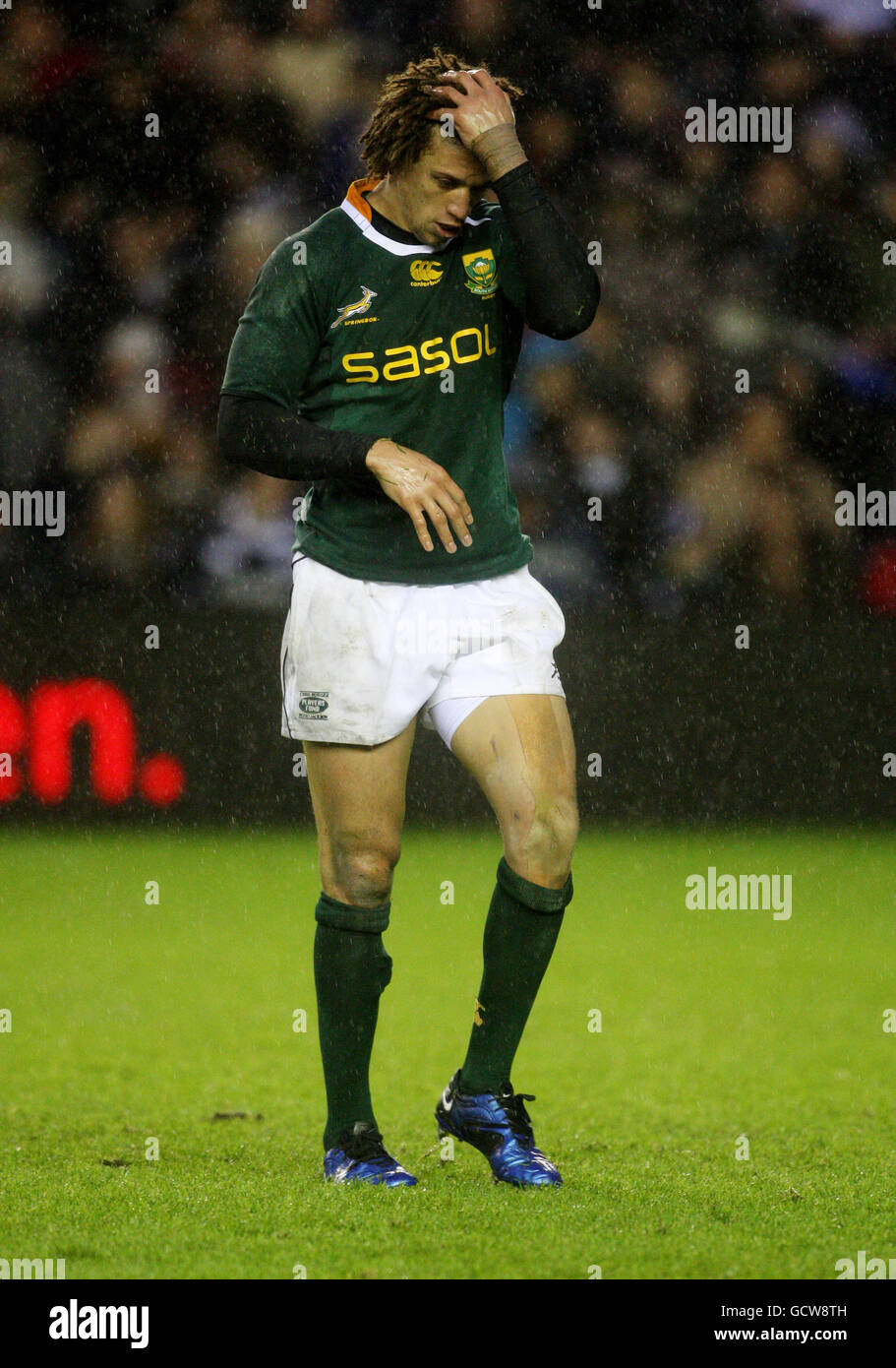 South Africa's Zane Kirchner reacts during the EMC Autumn Test match ...