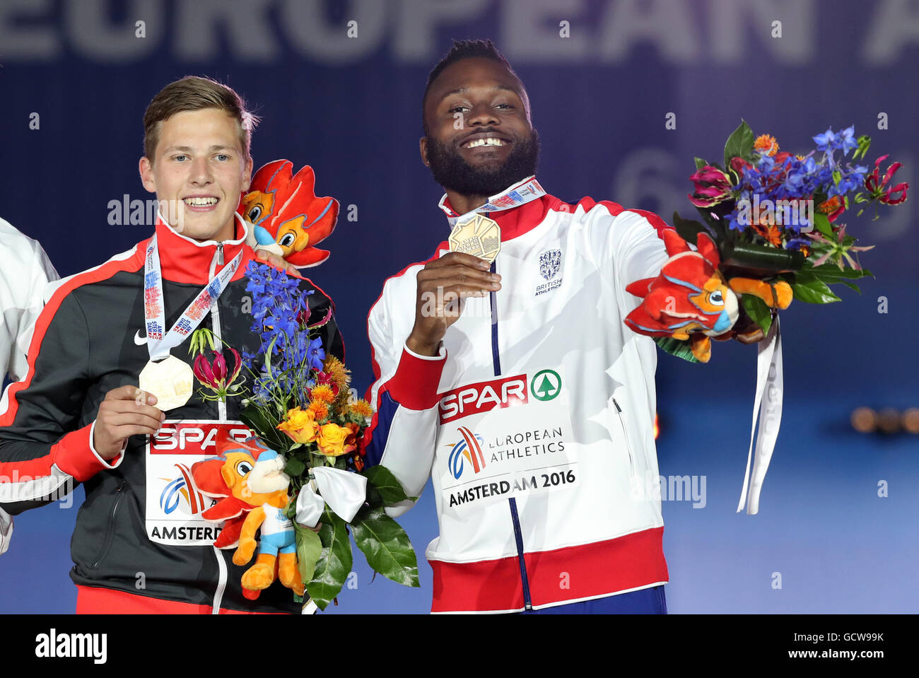 Gold medalist Germany's Max Hess (left) and bronze medalist Great ...