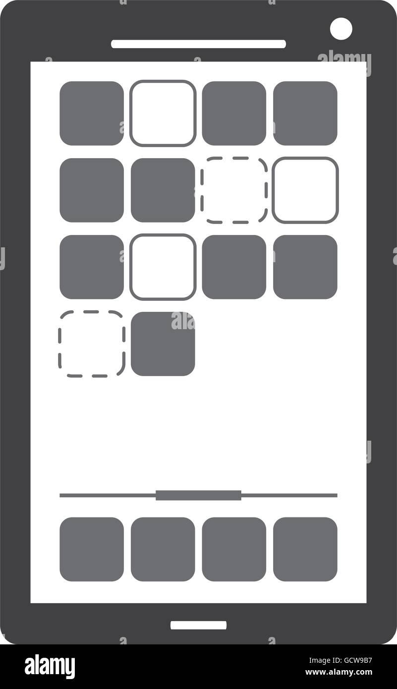 modern cellphone with squares on screen icon Stock Vector Image & Art ...