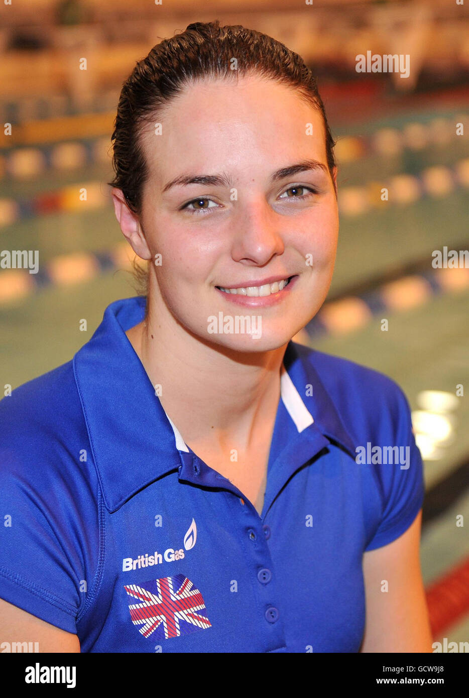 British swimmer Keri-Anne Payne poses for a picture during the British ...