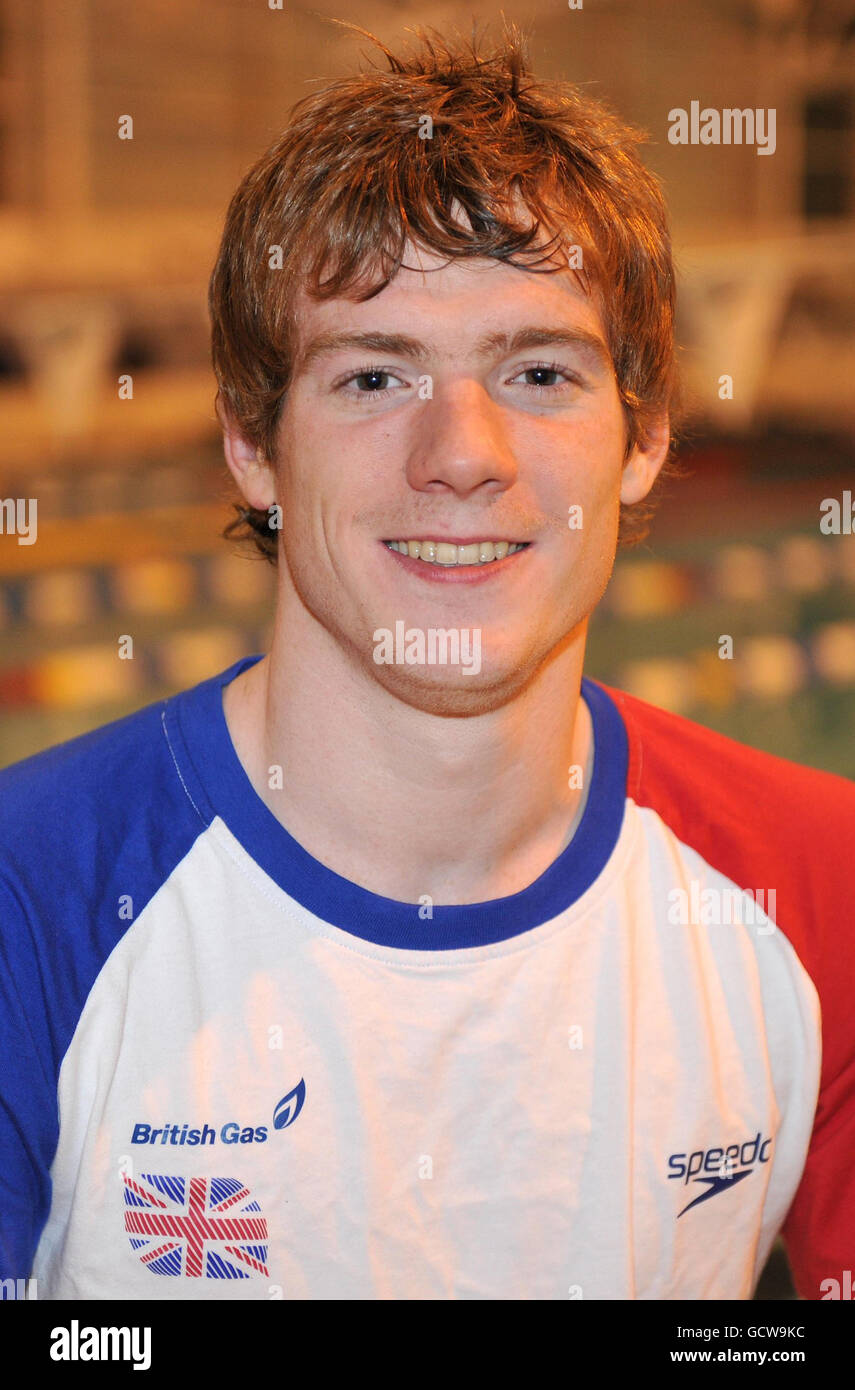 British Swimmer Michael Rock poses for a photograph during the British ...