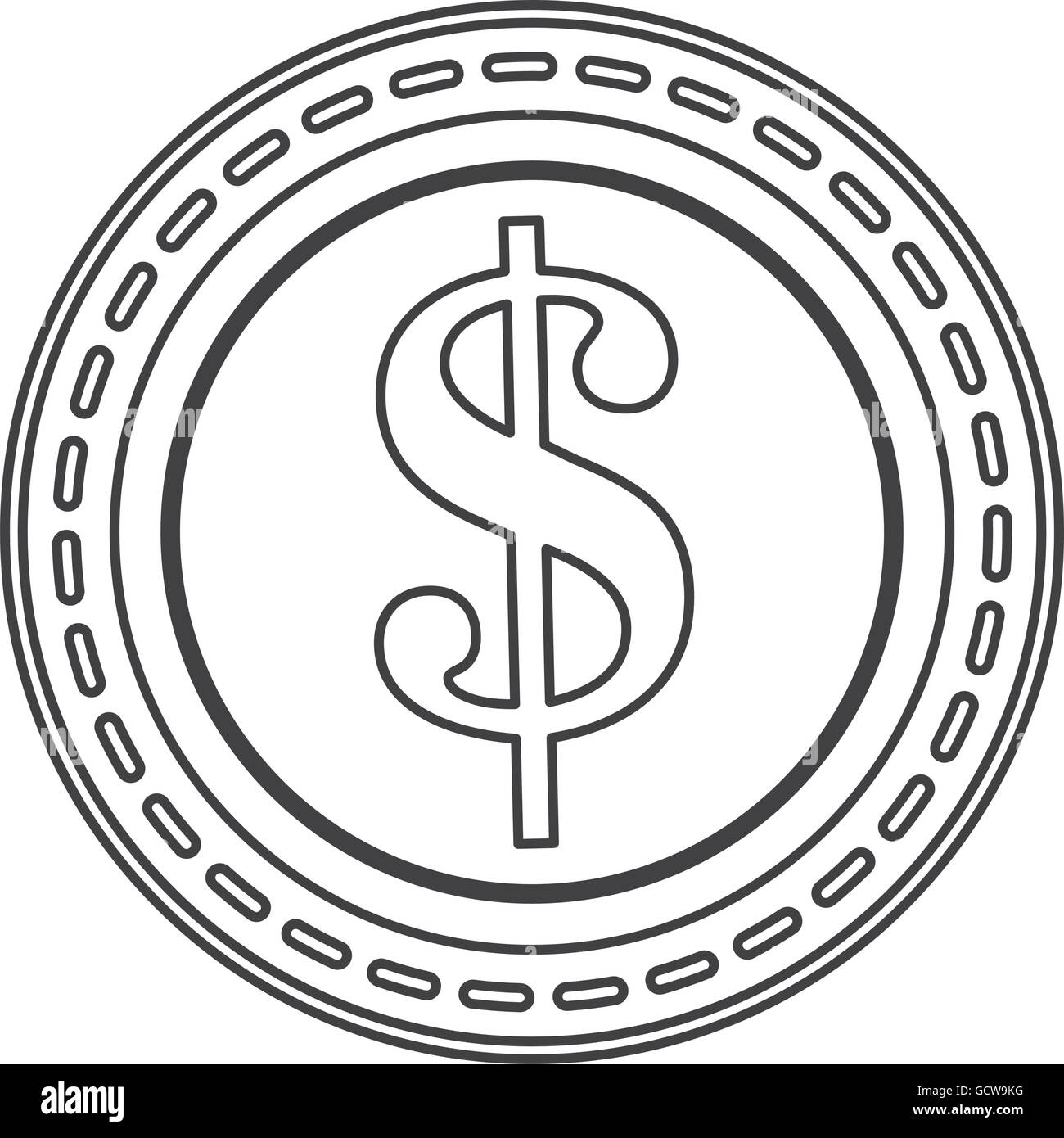 dollar sign coin icon line design Stock Vector Image & Art - Alamy
