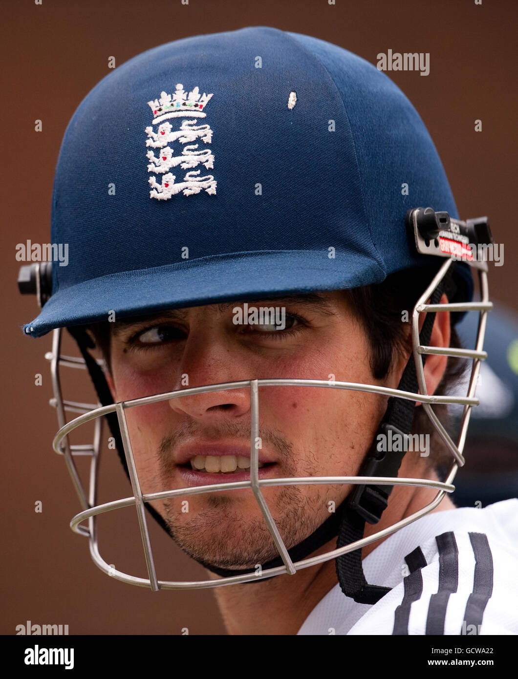 England's Alastair Cook during nets session at the Gabba in Brisbane ...