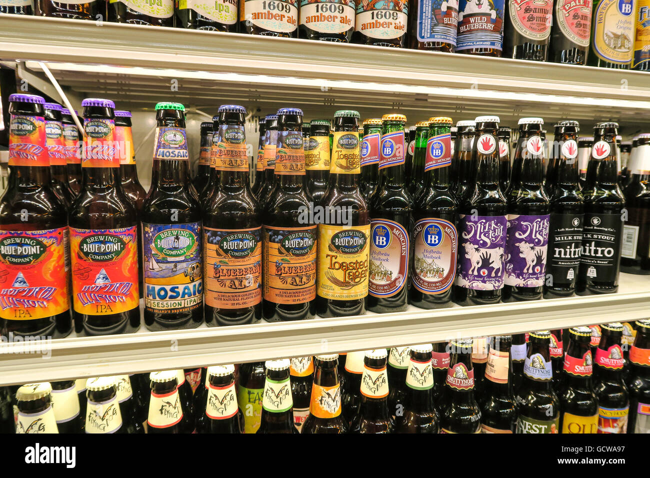 Craft Beer Section, Fairway Super Market, New York City, USA Stock ...