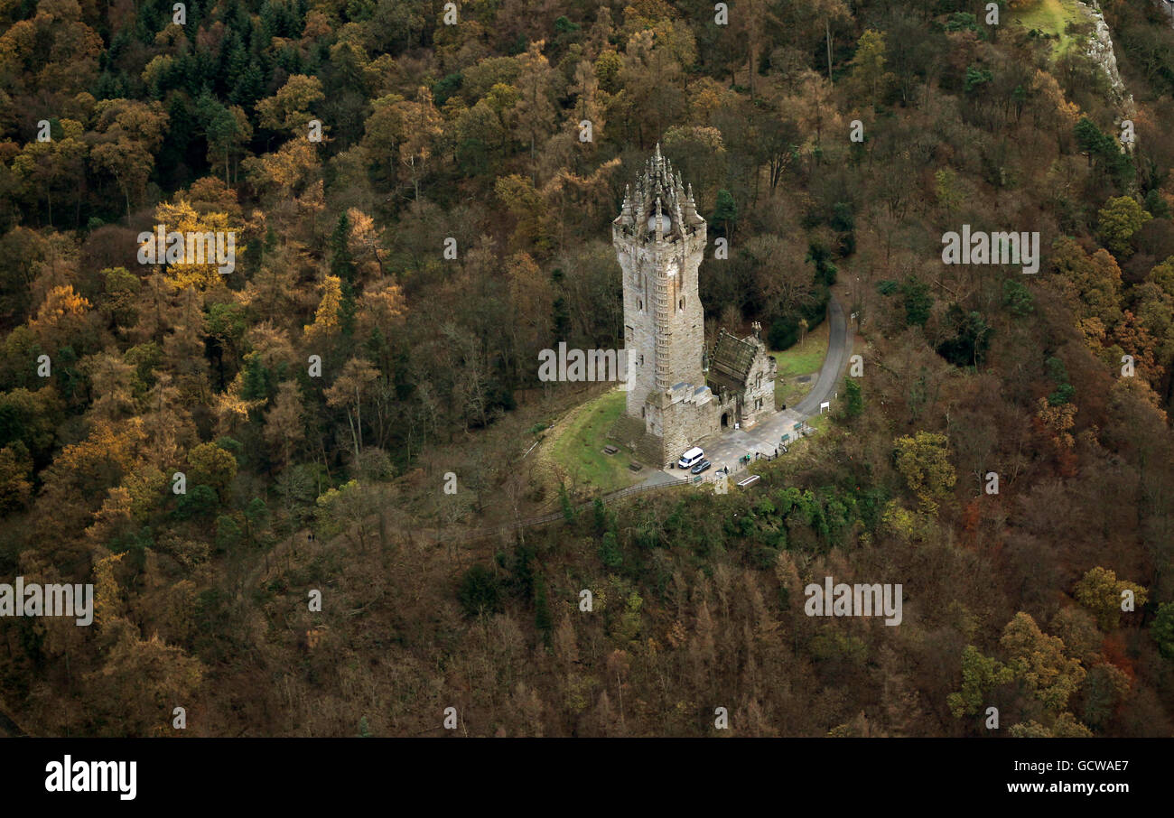 Aerial view of wallace monument hi-res stock photography and images - Alamy