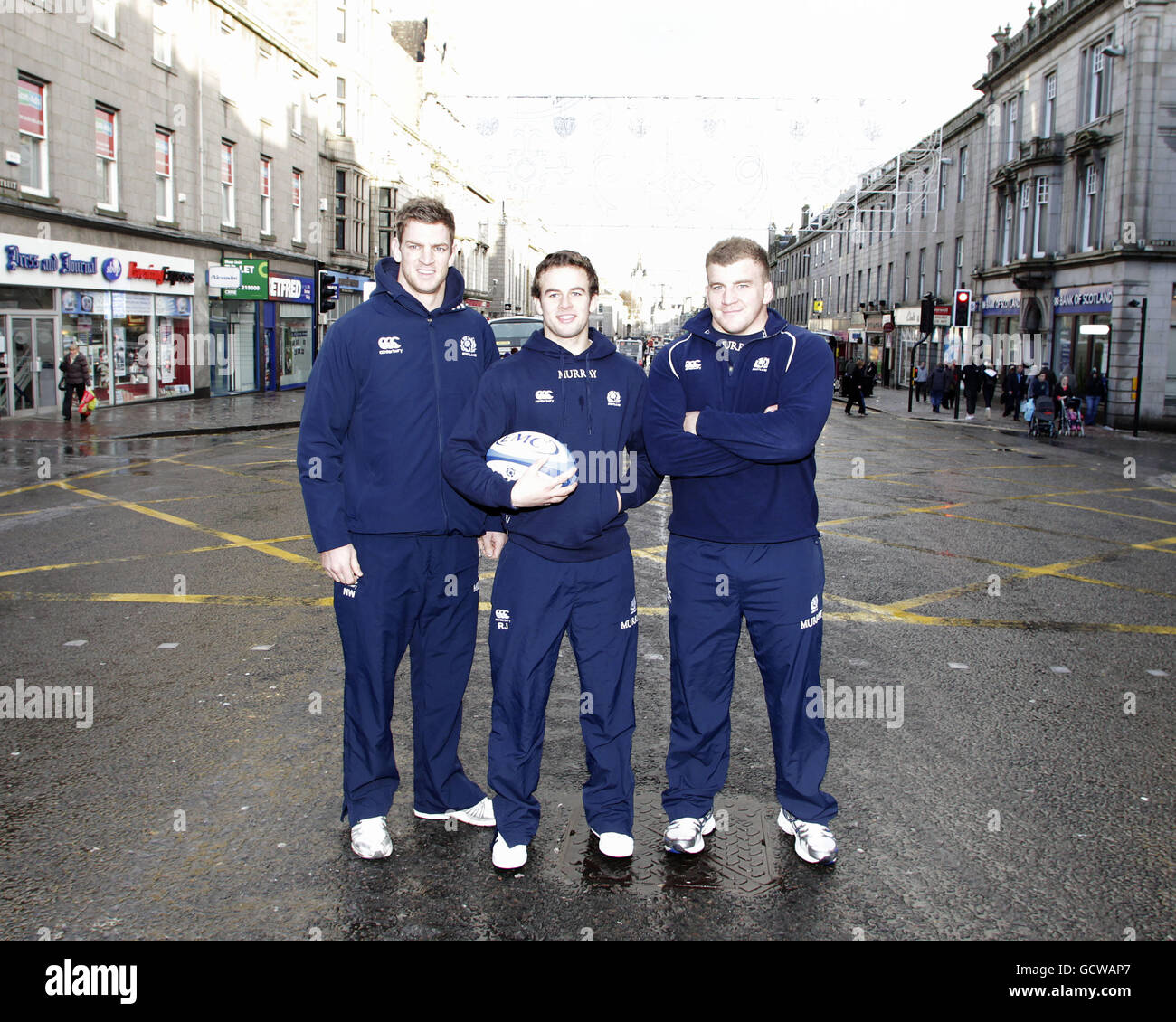 Scotland's Moray Low (right), Ruaridh Jackson (centre) and Nikki Walker ...