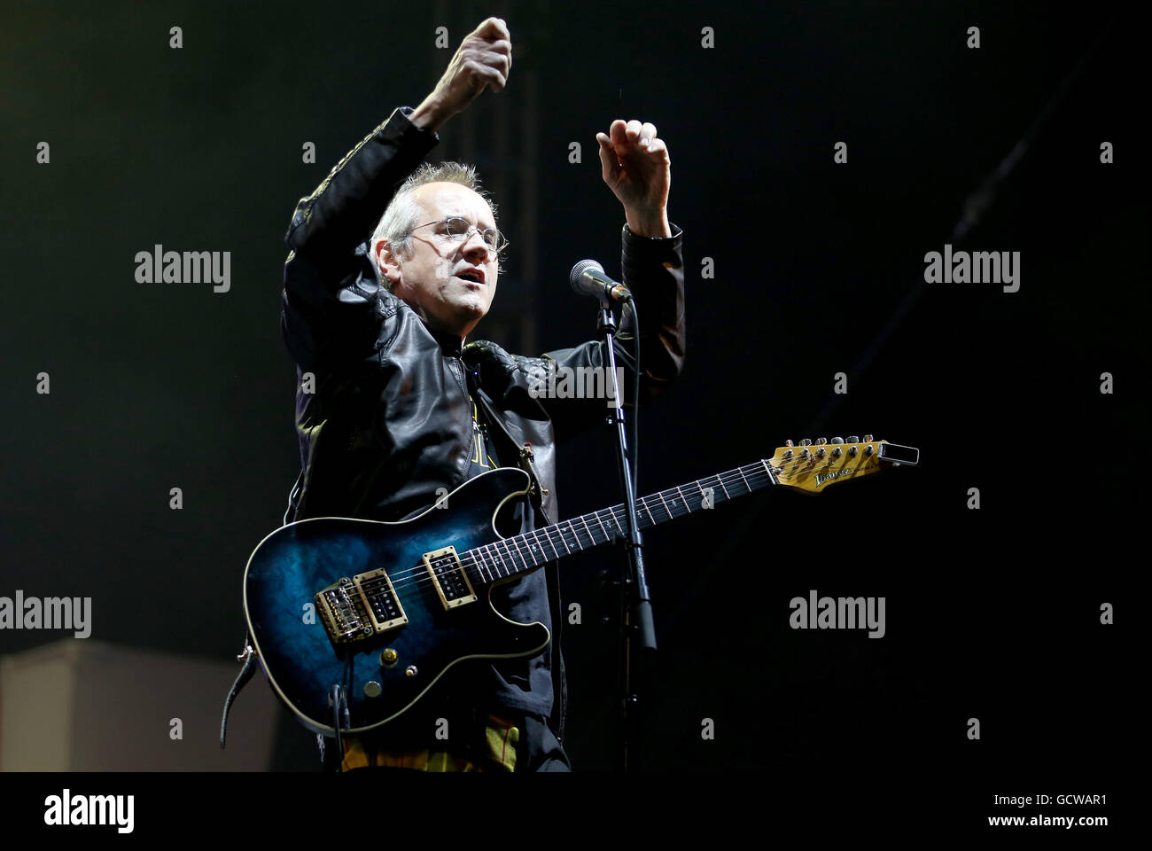 Stuart Wood of the Bay City Rollers performing on stage in the King Tut ...
