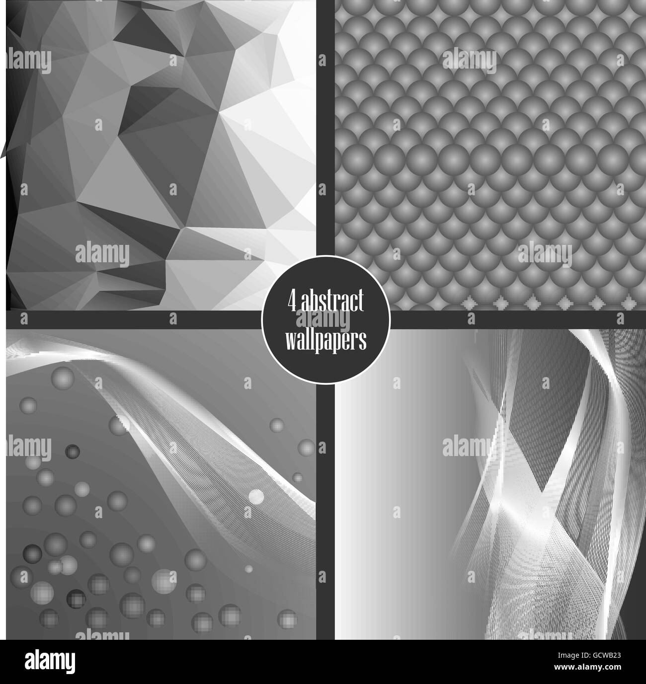 Abstract geometric backgrounds polygonal Black and White Stock Photos ...
